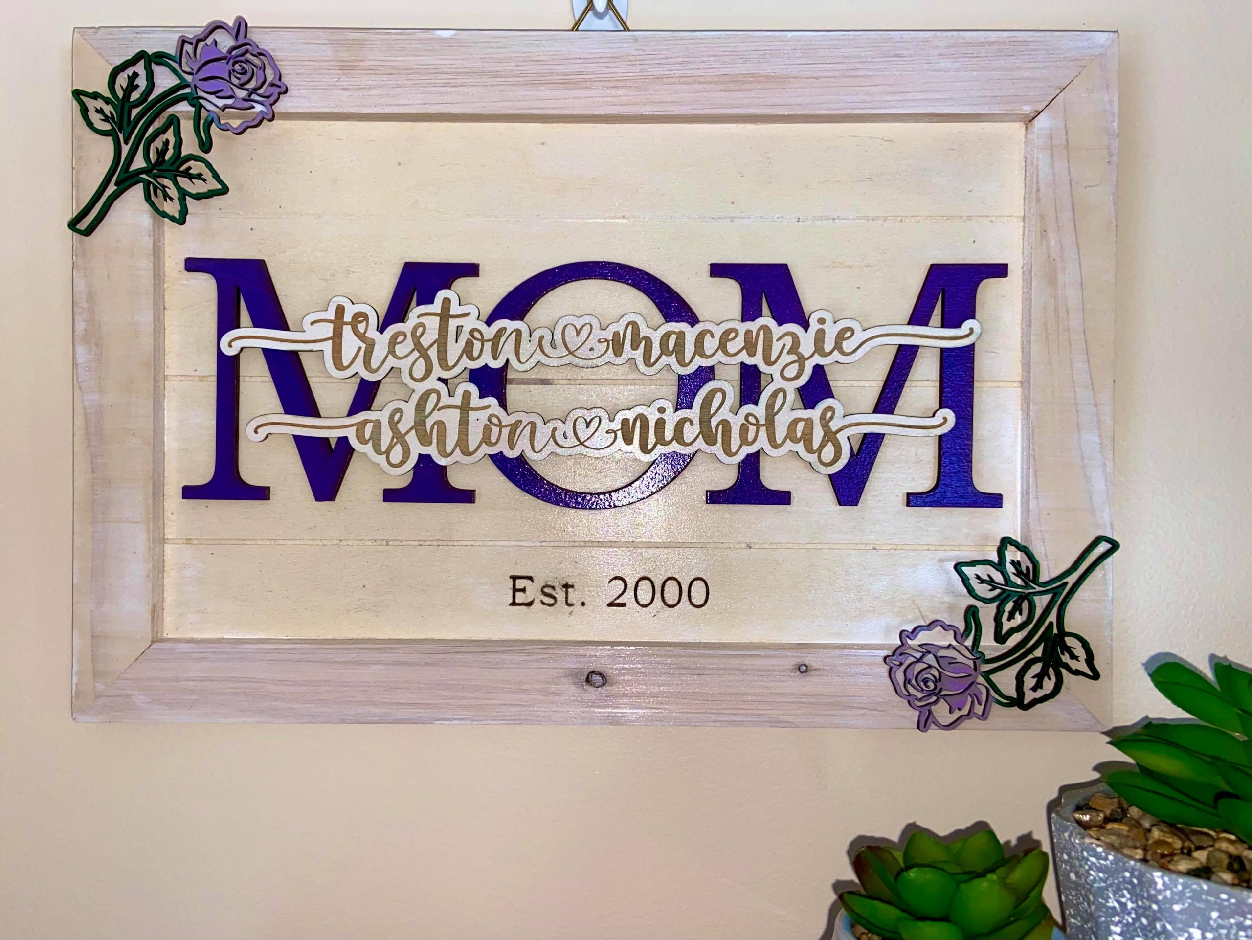Personalized Mom Sign | Happy Etchings