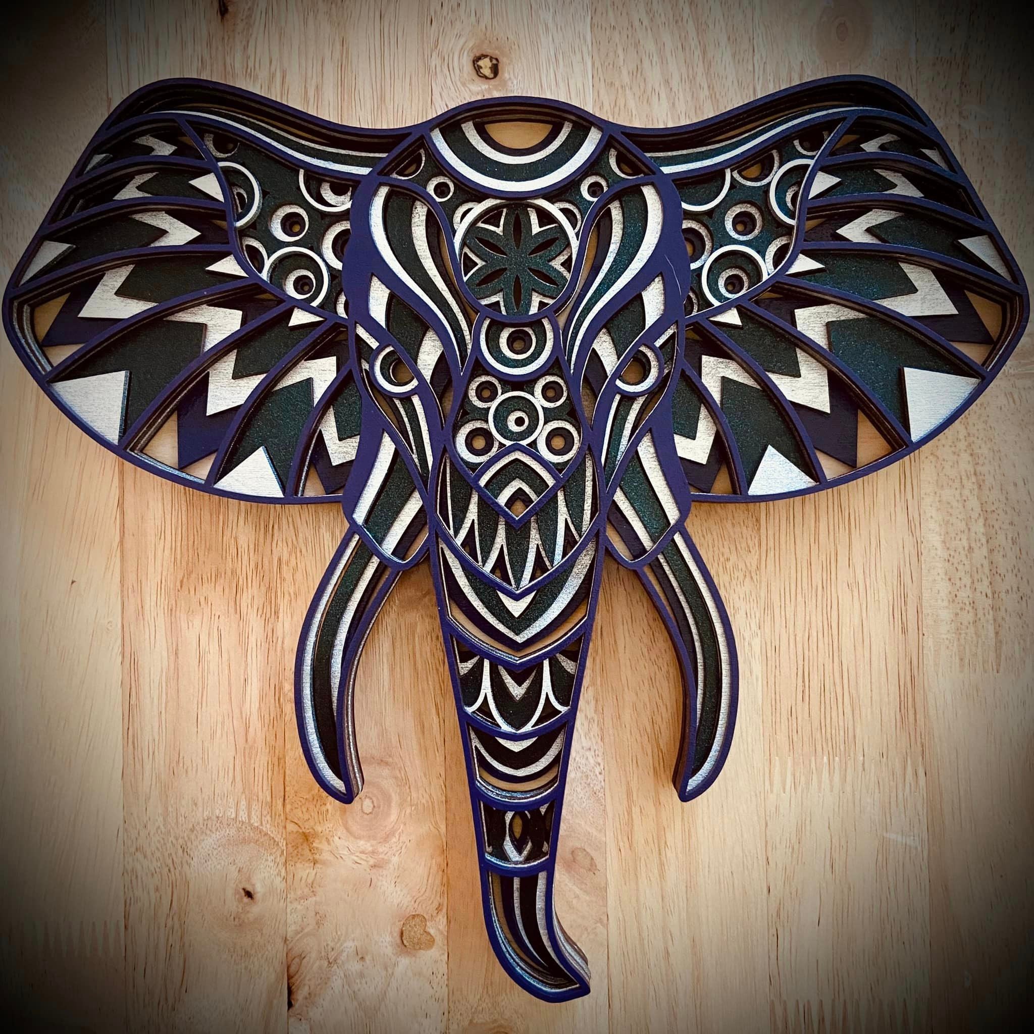 Layered Elephant | Happy Etchings